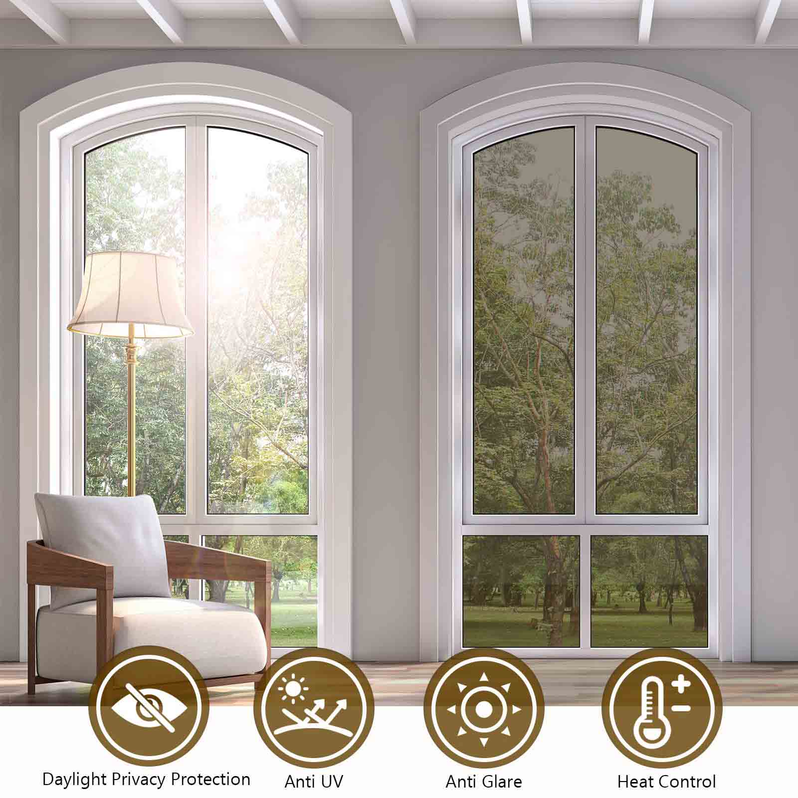 KESPEN One Way Privacy Window Film-Static Cling & UV Blocking